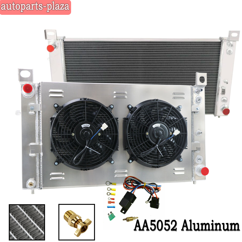 3-Row Aluminum Radiator+Shroud Fan+Relay Fit 1999-2013 Chevy Silverado ...