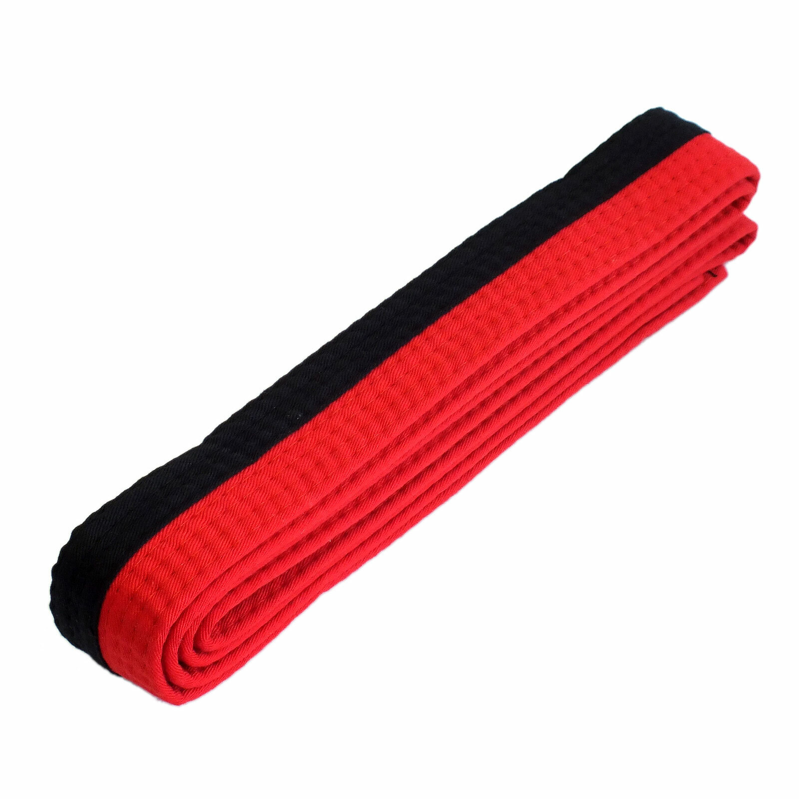Karate Poom Belt Taekwondo Martial Arts 1.5" Wide Double Wrap Red Black ...
