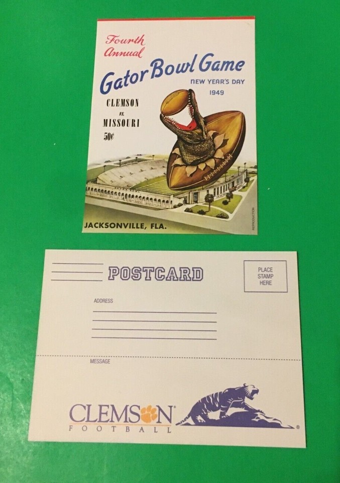 CLEMSON FOOTBALL COLLECTIBLE POST CARDS Reprint BOWL GAMES 15++ SEE ...