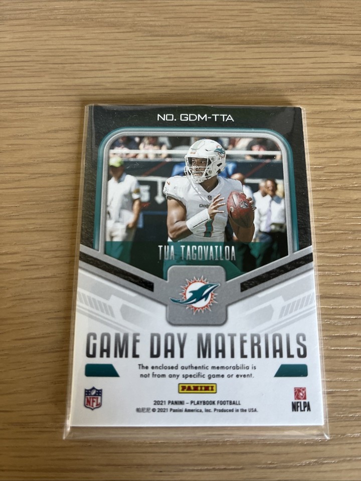 2021 Panini Playbook Tua Tagovailoa #GDM-TTA Game Day Materials Jersey ...