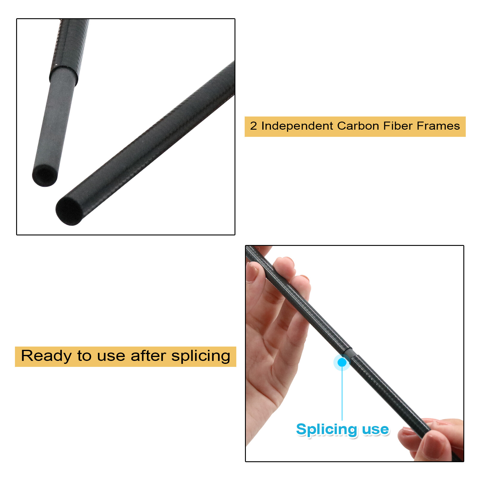 Kite Rod 82cm~89cm Wrapped Carbon Fiber Frame DIY Accessories Stunt ...