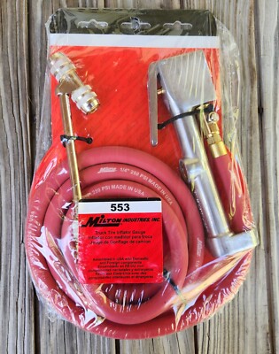 Milton 553 Heavy-Duty Truck Tire Inflator with Pressure Gauge, 5' Hose ...