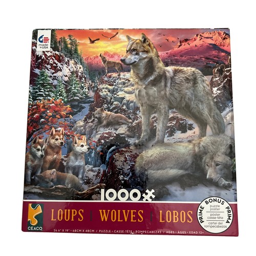 CEACO - WOLVES - Winter Wolves - 1000 Piece Jigsaw PUZZLE With Poster ...