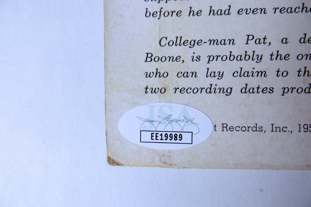 Pat Boone Signed Autographed 45" Record Sleeve Pat Boone Sings JSA ...