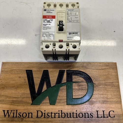 Eaton FD3060L Breaker 60A 600V 250VDC 3P 18KA Fixed Thermal Magnetic ...