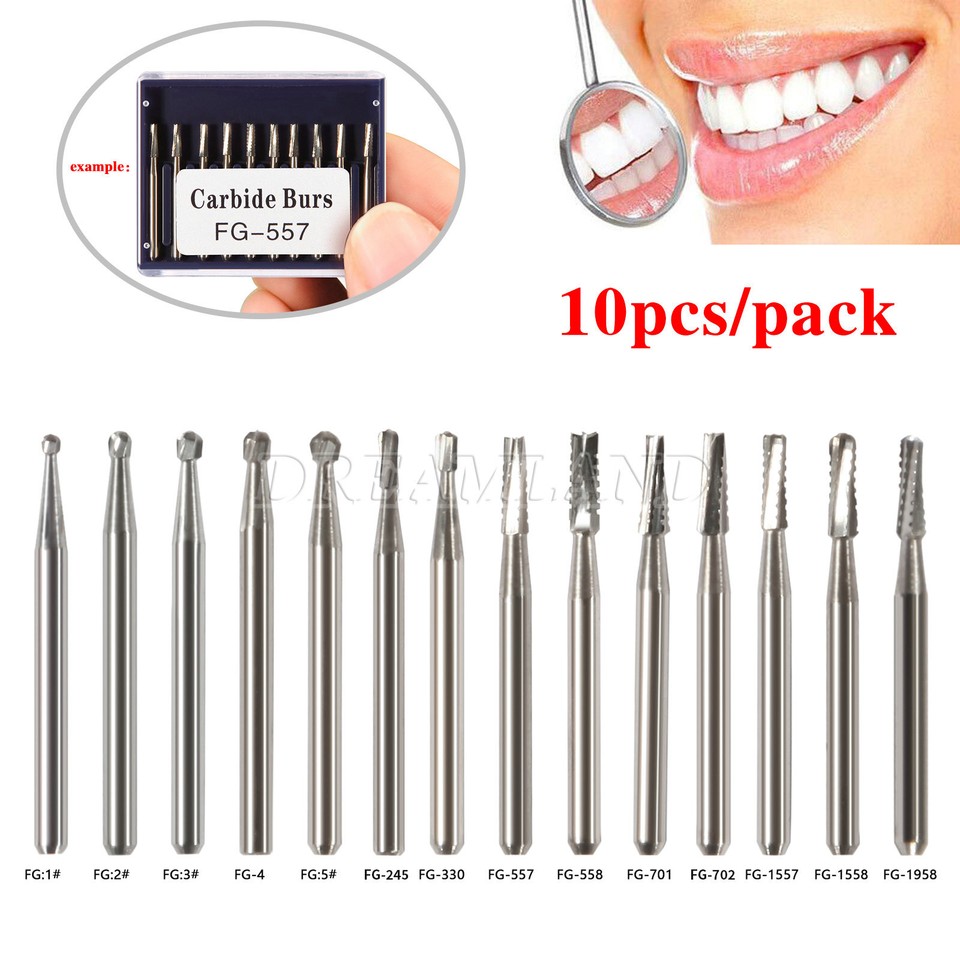 Dental FG RA Burs Fit High Low Speed Handpiece Tungsten Carbide ...