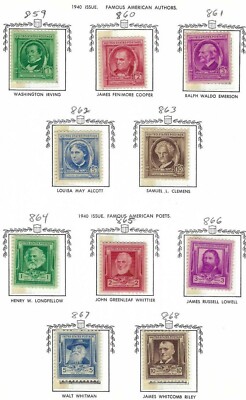 Scott 859-893 1940 Famous Americans Series Set of 35 stamps MNH | eBay