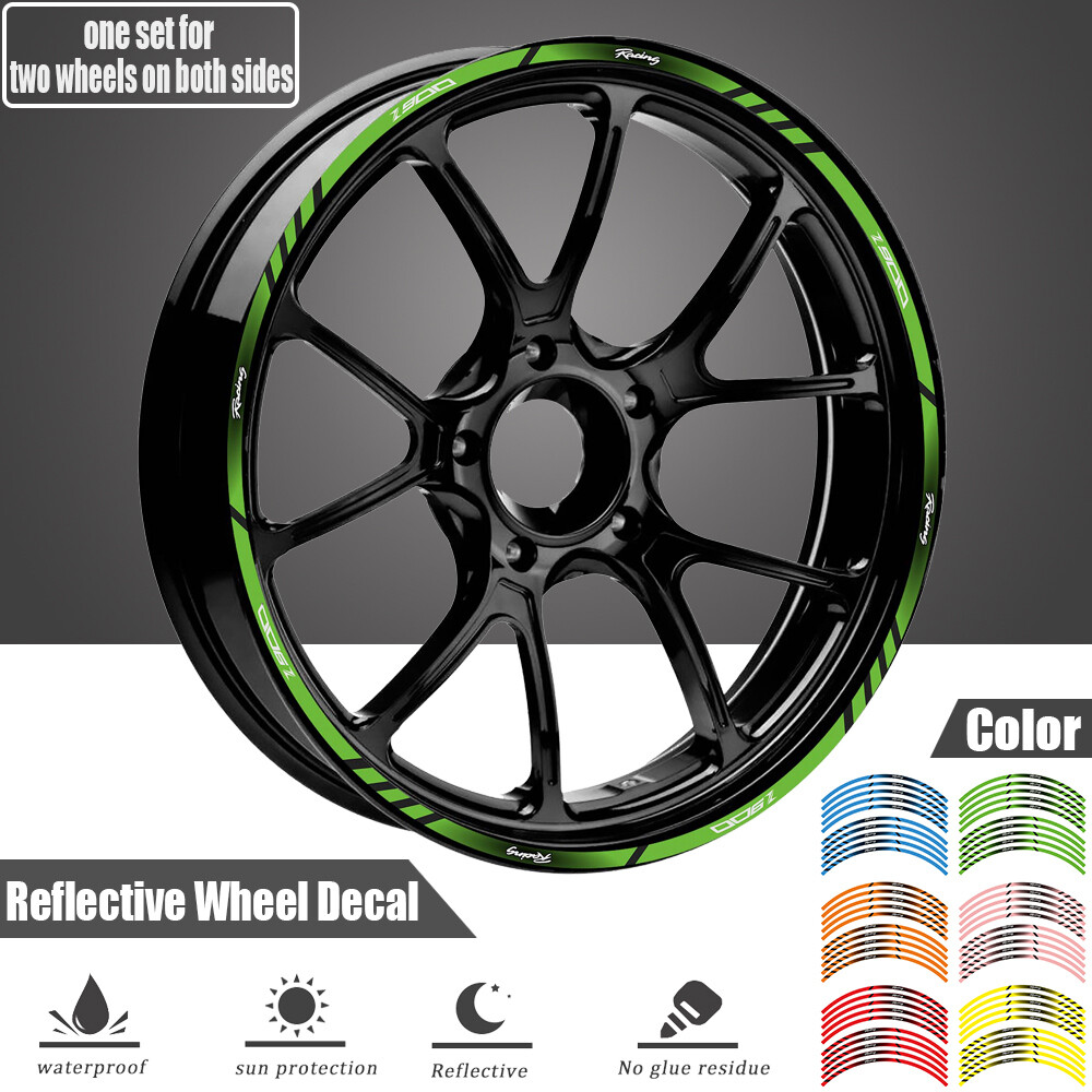 For Kawasaki Z900 17" Motorcyle Reflective Wheel Rim Tape Decal Stripes ...