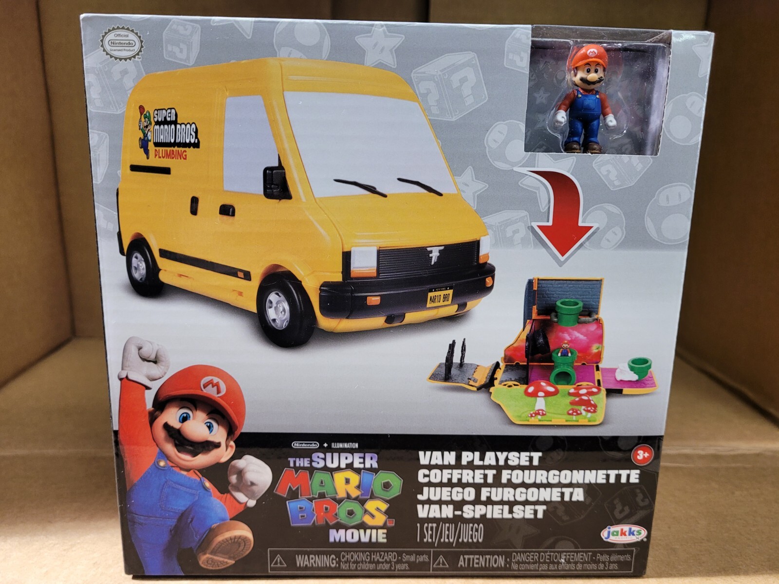 Super Mario Bros. Movie Toy Van Playset with 1.25” Mini Mario Figure