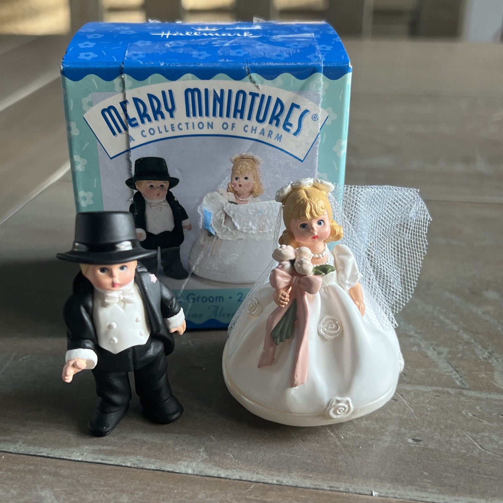 Hallmark Bride Groom Madame Alexander 1998 Miniature Wedding Figurines ...