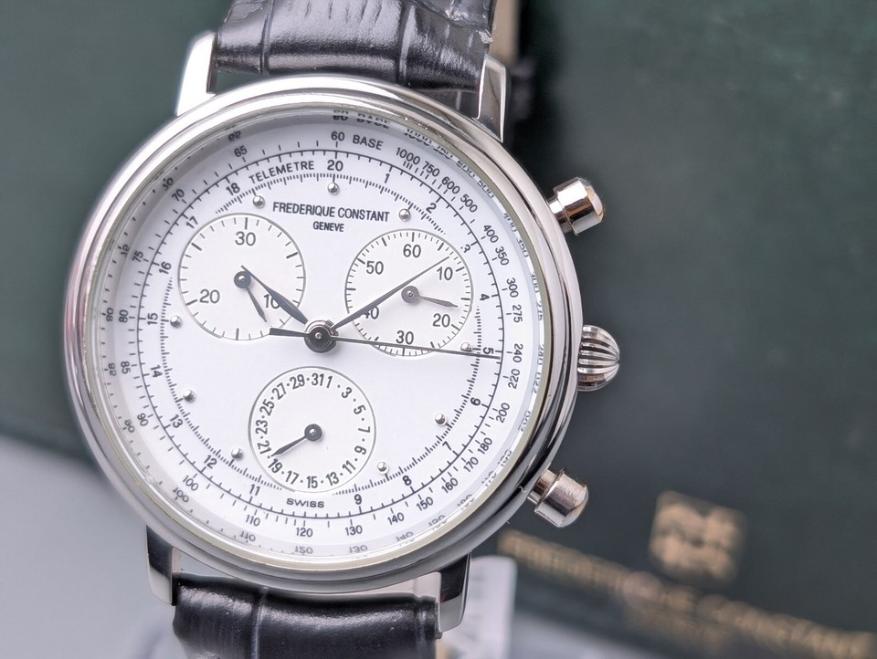 Frederique Constant Depose White Dial Chronograph Quartz Men's Watch ...