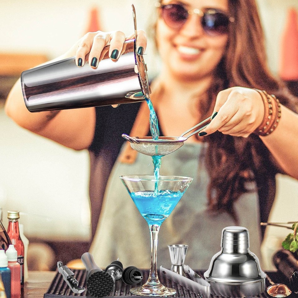 Cocktail Shaker Set, Mixology Bartender Kit 10-Piece Bar Tools Set with ...