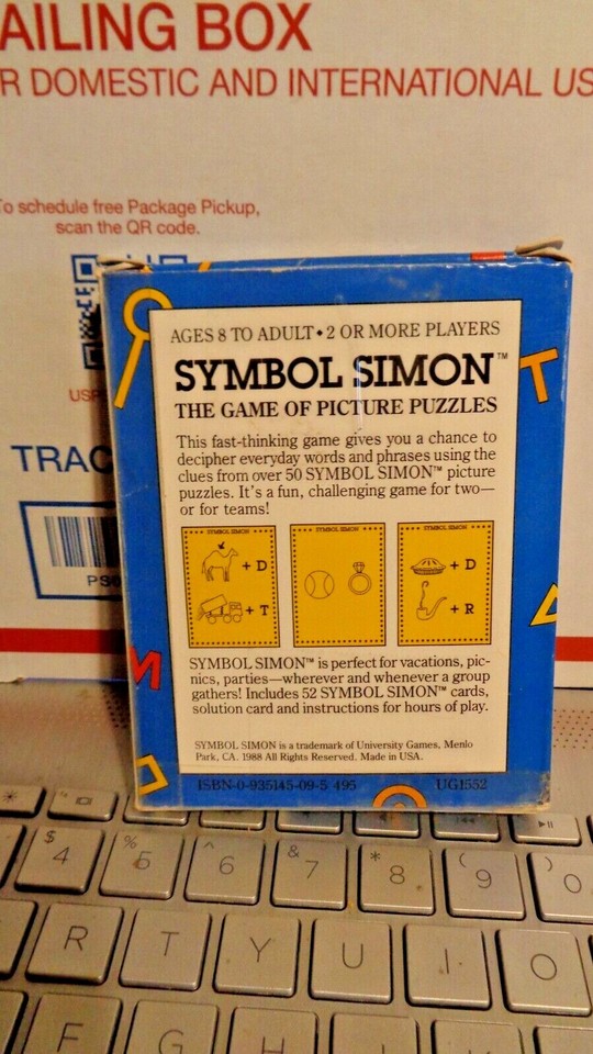Symbol Simon The Game of Picture Puzzles by University Games COMPLETE ...