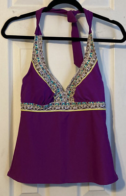 Athleta Magenta Swimsuit Takini Halter Top Size 32B/30C Tall NWT | eBay