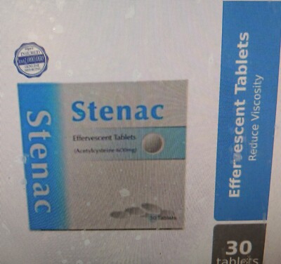 STENAC Effervescent 30 Tablets 600mg Acetylcystein to clear phlegm ...
