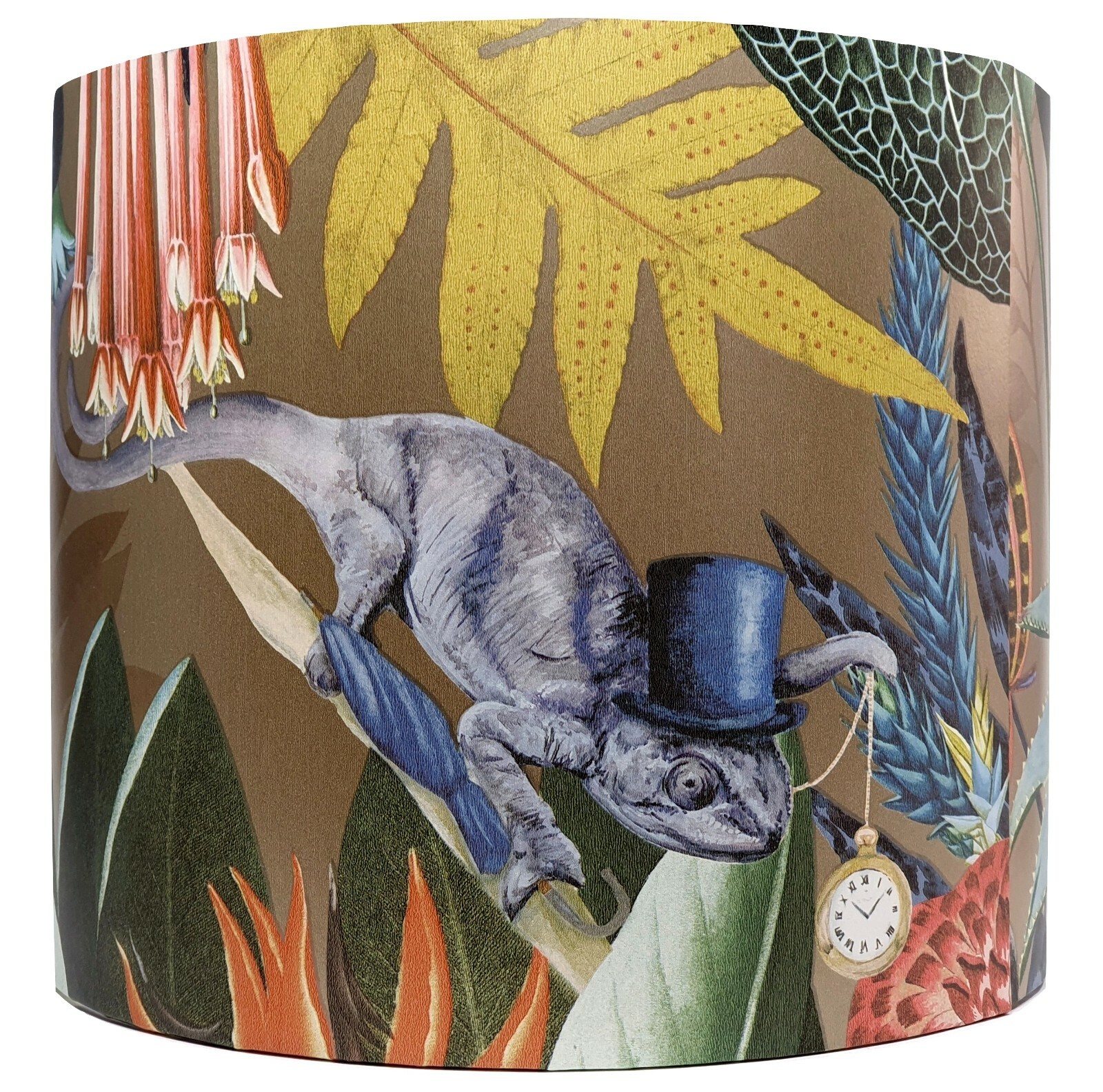 Tropical Jungle Lampshade Light Shade Parrot Chameleon Palm Leaf Leaves ...