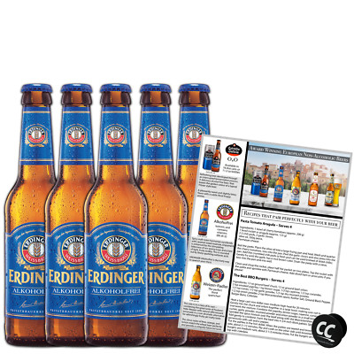 Erdinger Alkoholfrei Non Alcoholic Beer 5 Pack, Award Winning Beer from ...