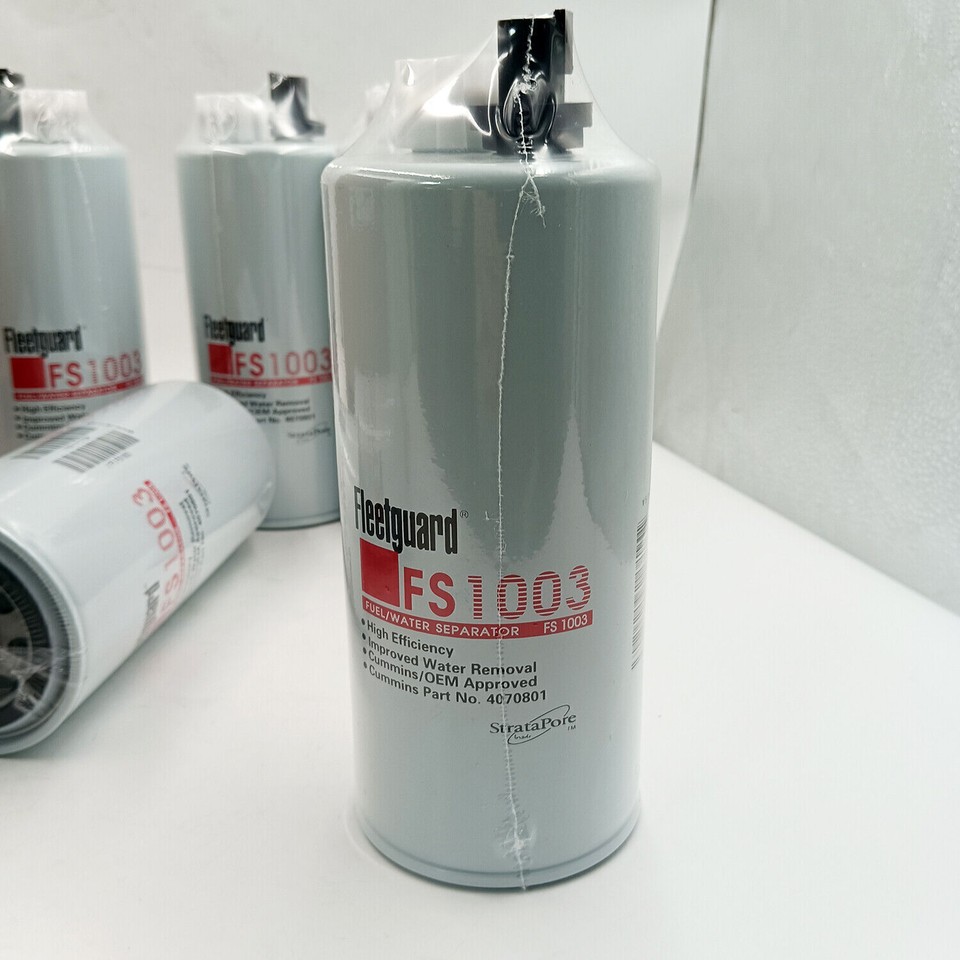 New 6PCS FleetGuard FS1003 Fuel Filter with Water Separator Part Number ...