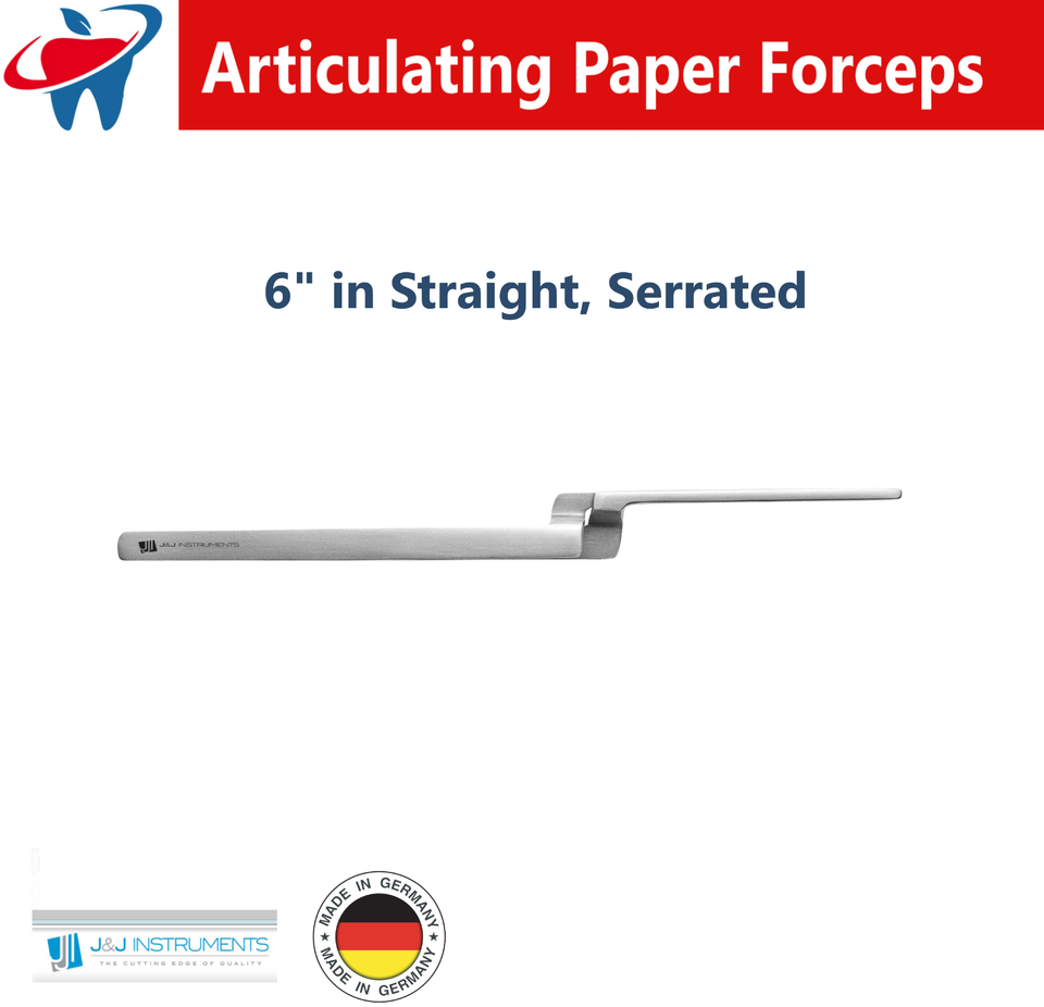 Dental Articulating Paper Forceps Straight, 6 in" Long Serrated - J&J ...