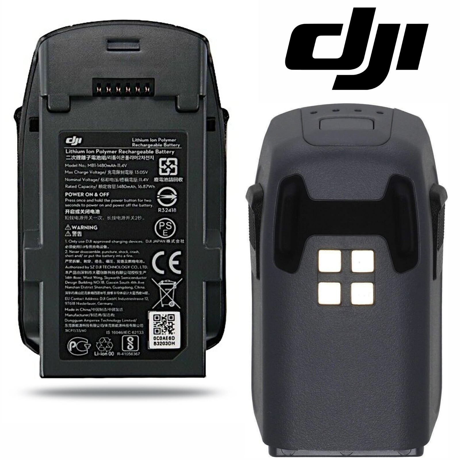 DJI Spark Intelligent Flight Battery GENUINE MB1-1480mAh-11.4v 1480mAh ...