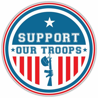 US Army Support Our Troops Veteran Car Bumper Vinyl Sticker Decal 4.6 ...