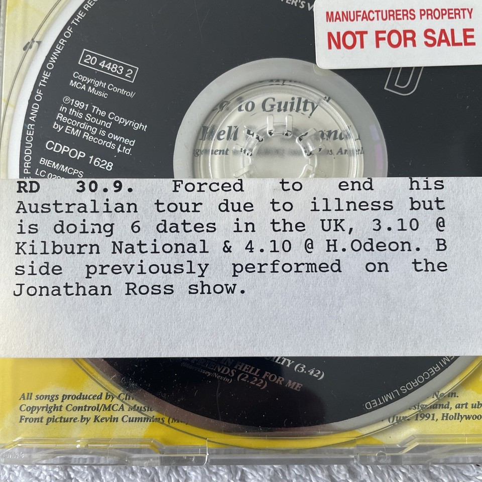 PROMO Morrissey MY LOVE LIFE CDr 1991 Manufacturers Property 20 4483 2 ...