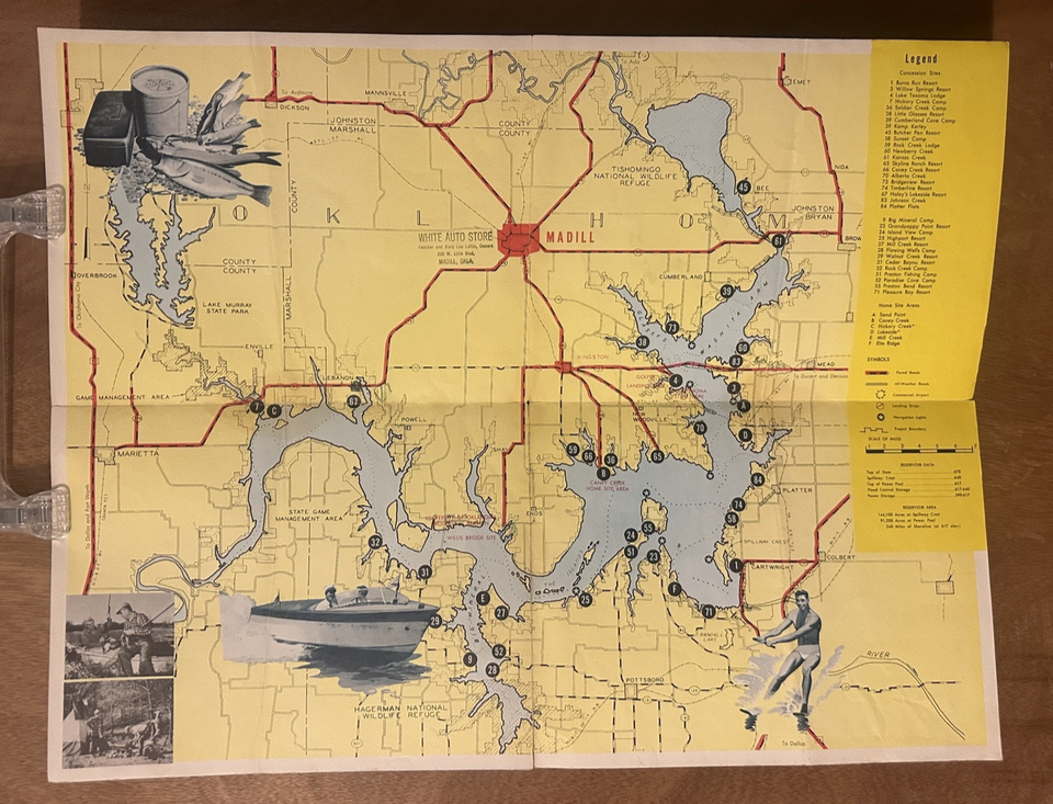 Madill Oklahoma Home of Lake Texoma Indian Pow Wow Rodeo Brochure Flyer ...