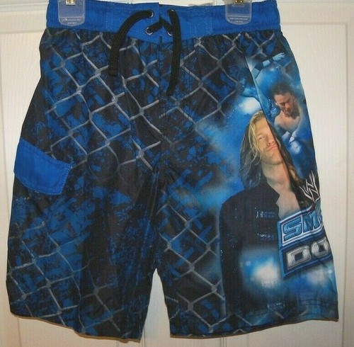WWE Wrestling Blue Fence Swim Suit Trunks Shorts Boys Size 4 / 5 NWT | eBay