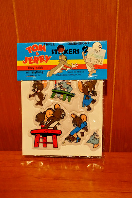 Vintage NOS MINT 1970s 1980s Tom & Jerry Puffy Stickers | eBay