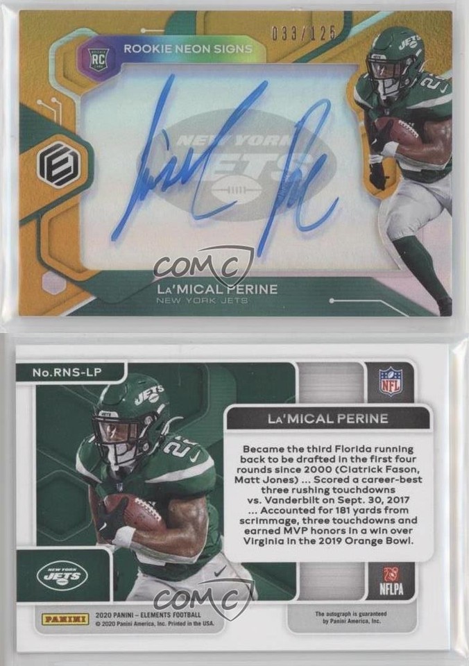 2020 Panini Elements Rookie Neon Signs Orange 33/125 La'Mical Perine ...
