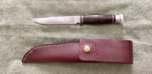 Vintage Case Fixed Blade 4 1/2" Hunting Knife w/Leather Handle 1940 ...
