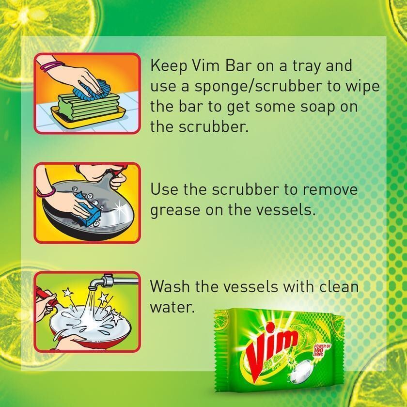 Vim Dishwash Lemon Bar Fresh Soap Kitchen Plate Full Cleaning 3 in 1 | eBay