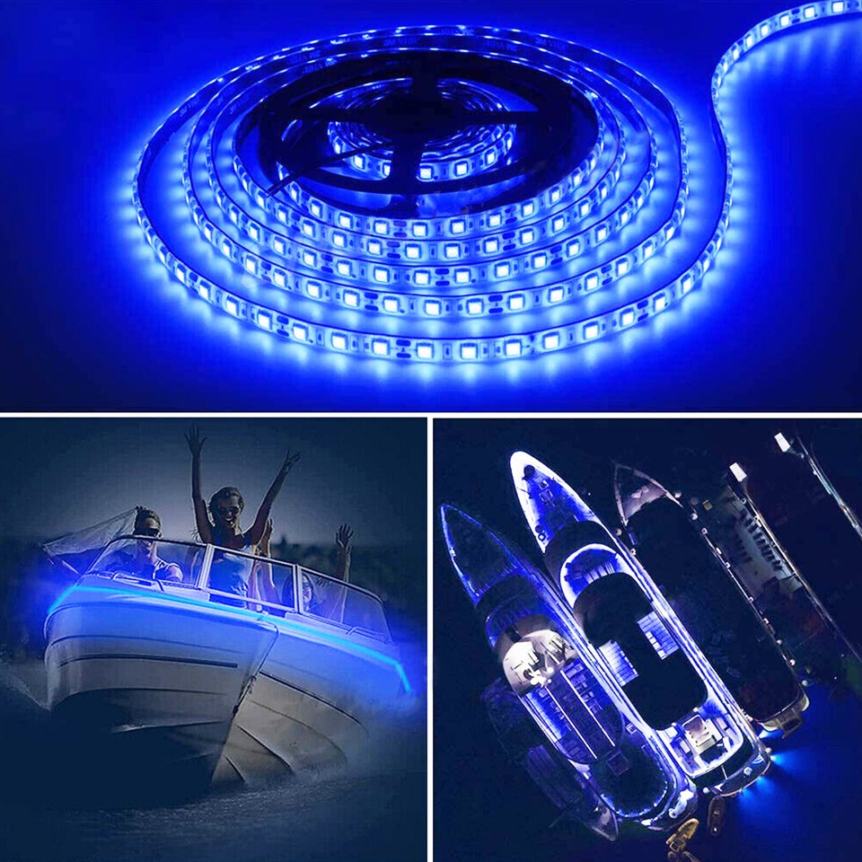 16.4ft Ice Blue 2835 Super Bright Waterproof LED Strip Light DC12V 5A W ...