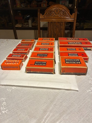 FIFTEEN (15) LIONEL POSTWAR EMPTY ORIGINAL BOXES, BEAUTIFUL w ALL END ...