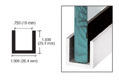 Glass Partition U channel ANNODISED Aluminium 25mm U channel 25mm x ...