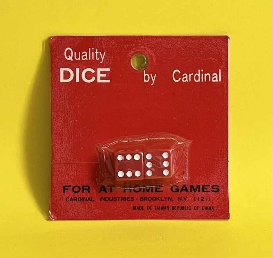 Cardinal Red Dice D6 Package of 2 NOS Original Packaging With Game ...