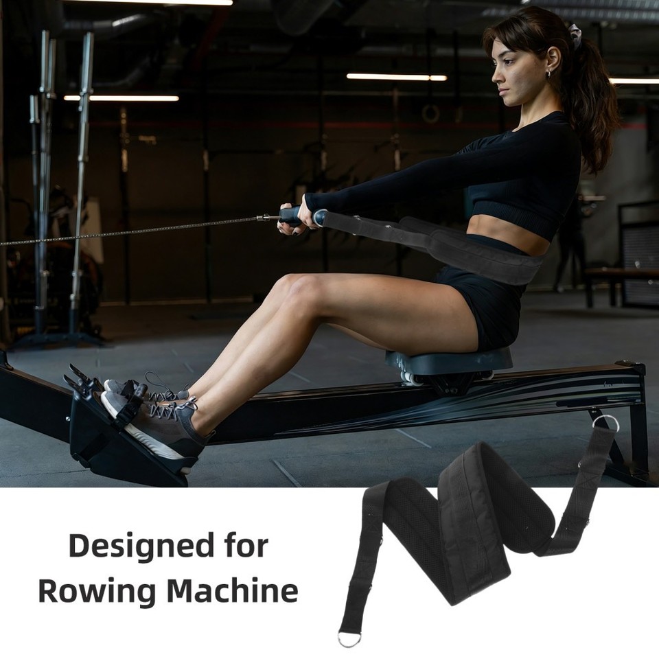 Rowing Machine Fitness Belt Durable Cable Strap Adjustable Leg Press | eBay