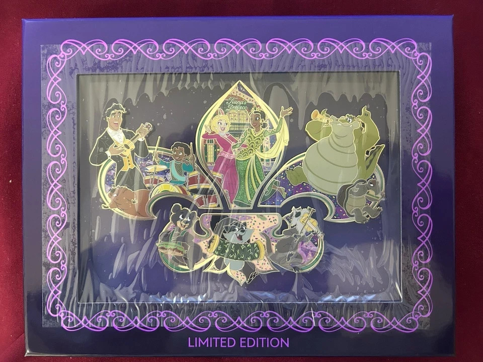 WDI MOG Tiana Mardi Gras Pin Set Box Disney Princess Frog Palace 2025 ...