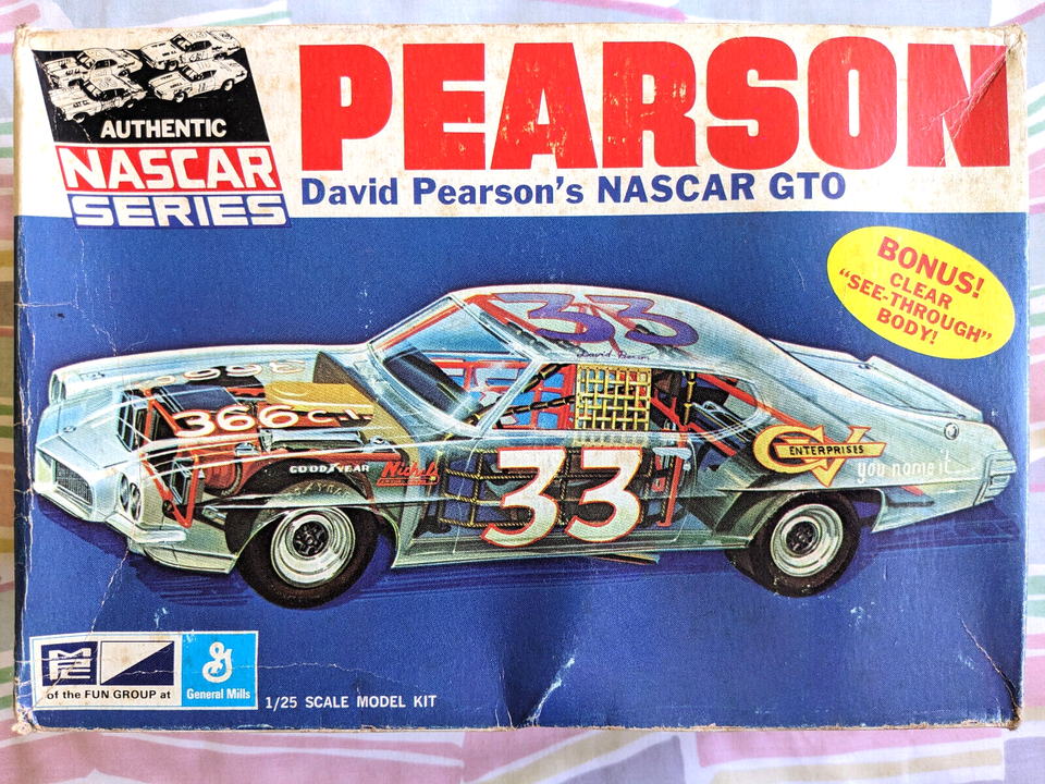 RARE! ORIGINAL VINTAGE MPC PEARSON NASCAR GTO "CLEAR-BODY" KIT *SEALED ...
