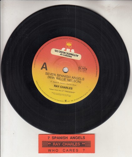 RAY CHARLES & WILLIE NELSON Seven Spanish Angels 7" 45 rpm vinyl record ...