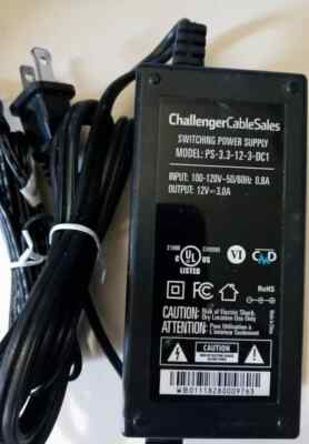Challenger Cable Sales Switching Power Supply PS-3.3-12-3-DC1 Spectrum ...