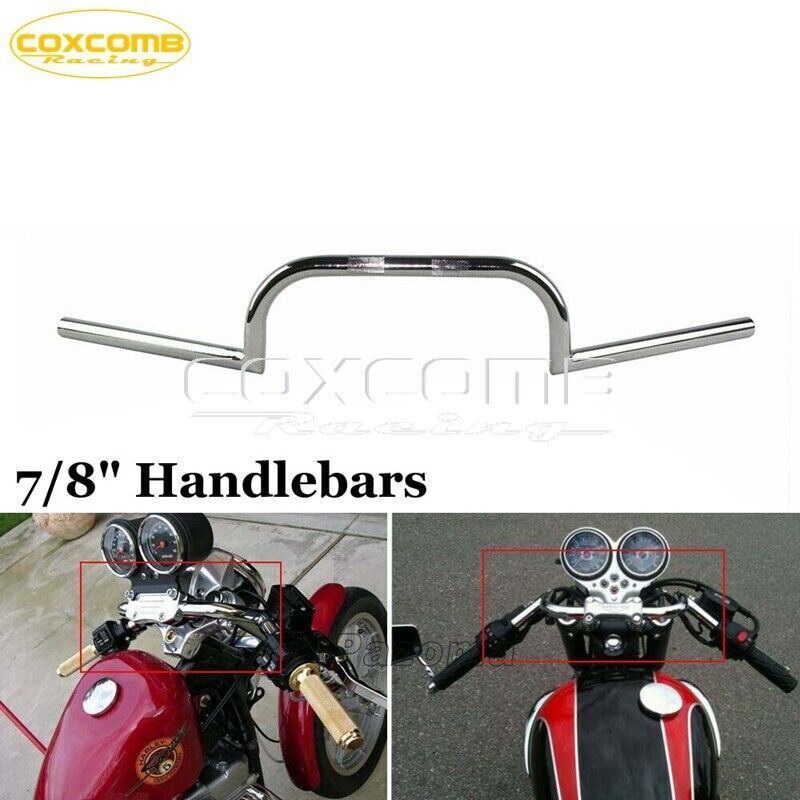 Clubman Handlebars On Chopper 7/8" Motorcycle Drag Bar Handlebar