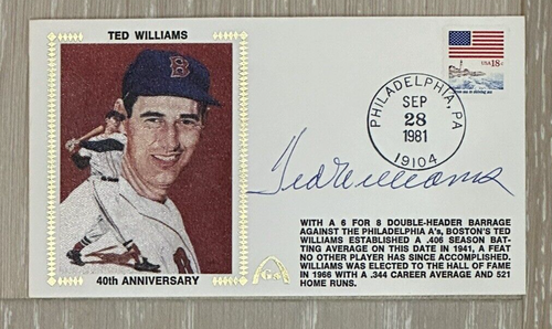 Ted Williams Signed Auto First Day Cover FDC Gateway Cache 40th Anniv ...
