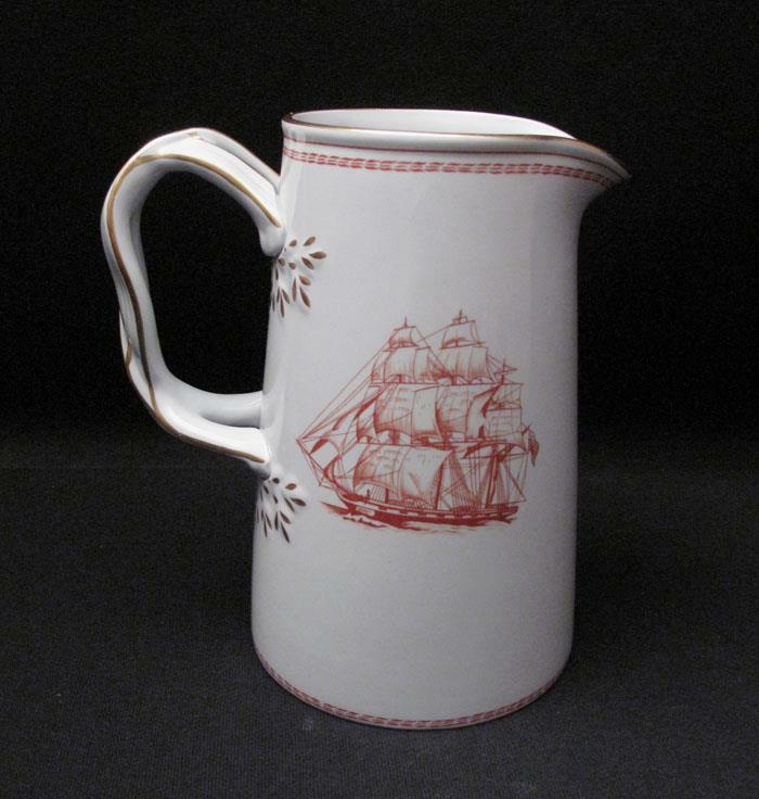 SPODE TRADE WINDS RED JUG PITCHER ENGLISH CHINA ENGLAND SAILING SHIPS ...