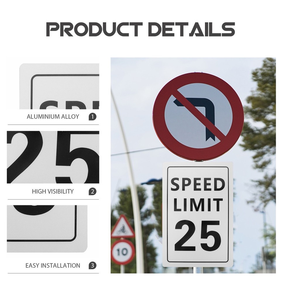 Aluminum Alloy 25 Mile Speed Limit Sign Slow down Signs Road | eBay ...