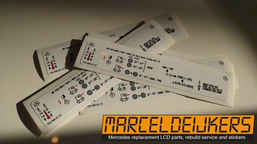Mercedes W124 Sticker M103.983/981/982 (E30) Kat Code 62/0 New ...