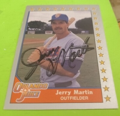 JERRY MARTIN ORLANDO JUICE SIGNED 1990 PACIFIC SENIOR LEAGUE CARD #197 ...