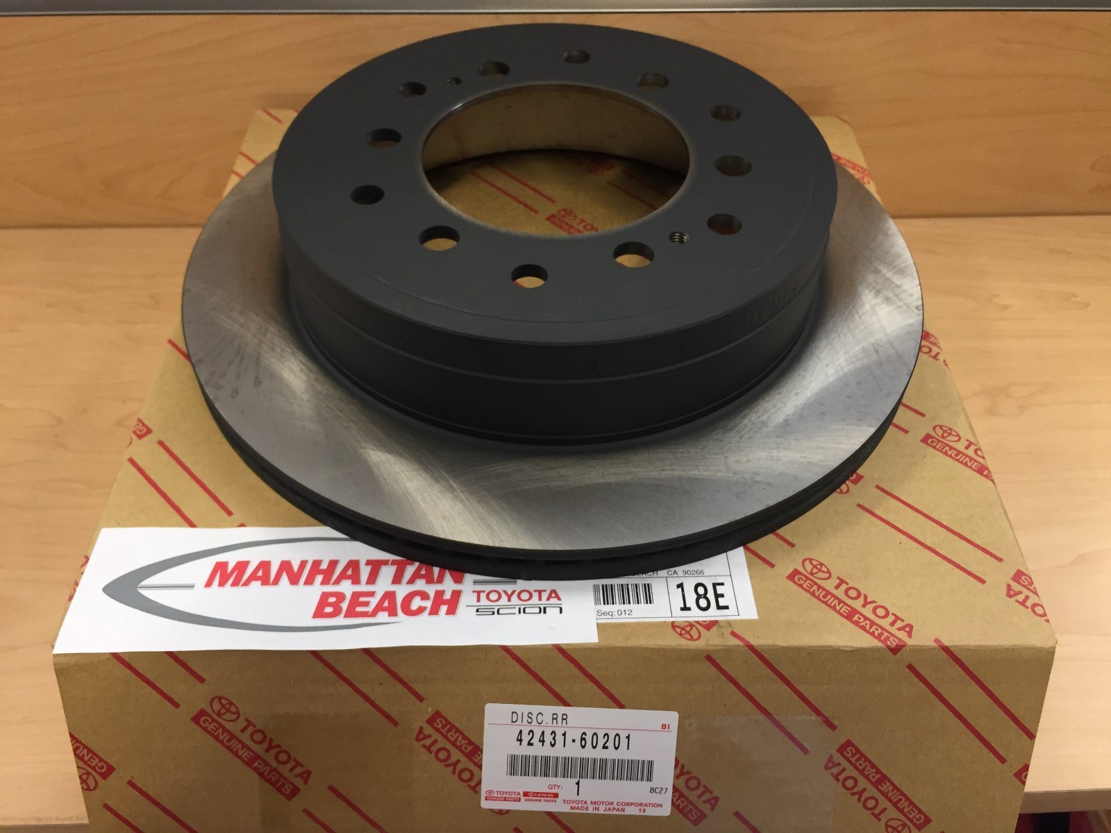 02-09 4RUNNER, 01-07 SEQUOIA & 07-09 FJ OEM REAR Brake DISC ROTOR 42431 ...