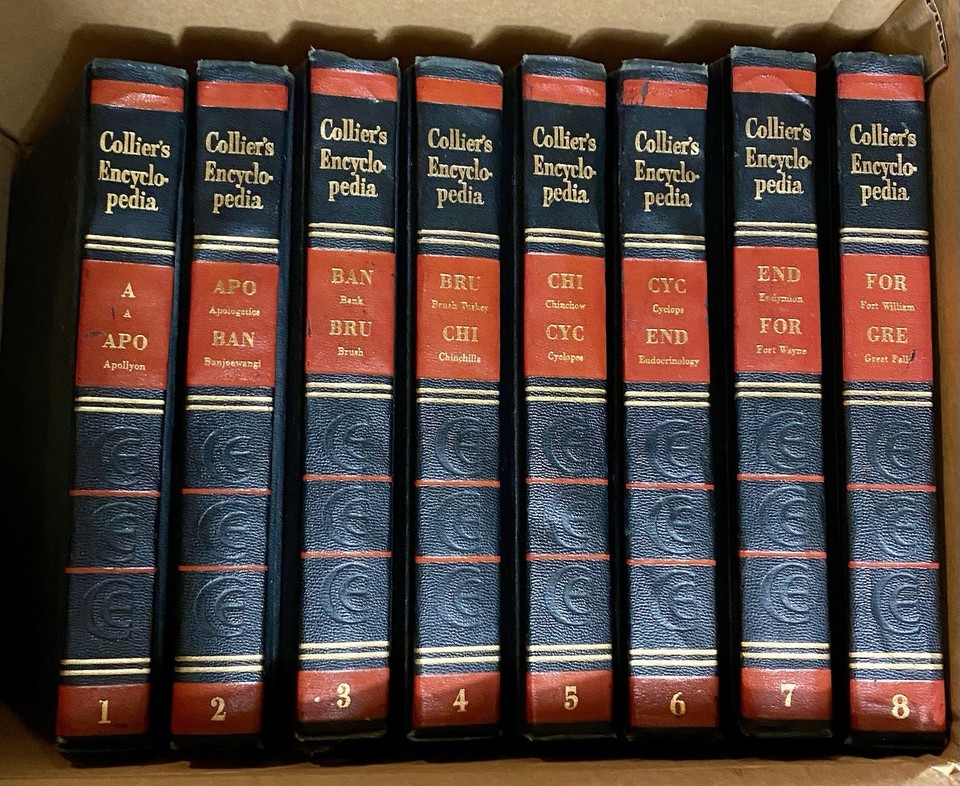 Vintage 1960 Collier's Encyclopedia Complete Set Volumes 1-20 Black Red ...