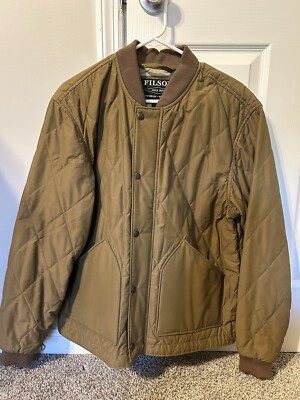 Filson Quilted Pack Jacket, Bomber Jacket, Army Tan, Men’s Size Large ...